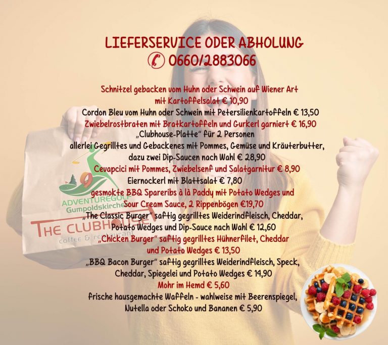 Aktuelle Speisekarte | Adventure Golf